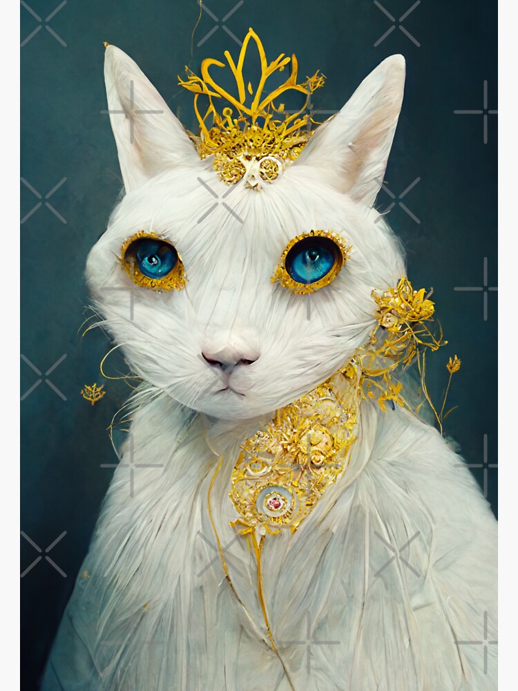 "Snow queen cat" Sticker for Sale by GorinART | Redbubble