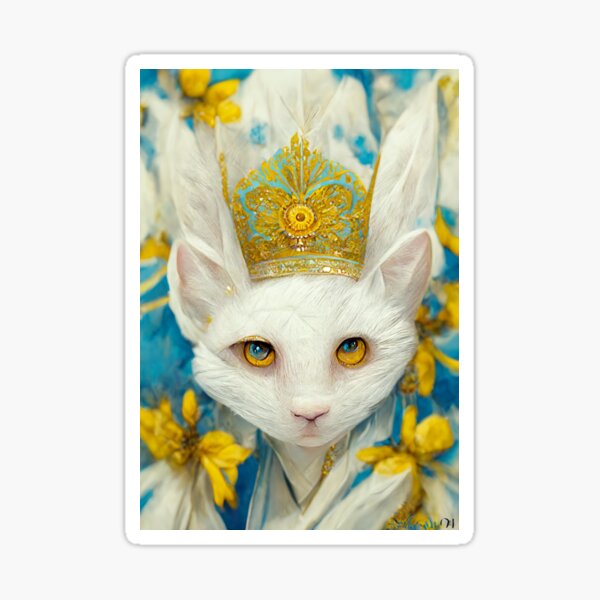 "Snow queen cat" Sticker for Sale by GorinART | Redbubble