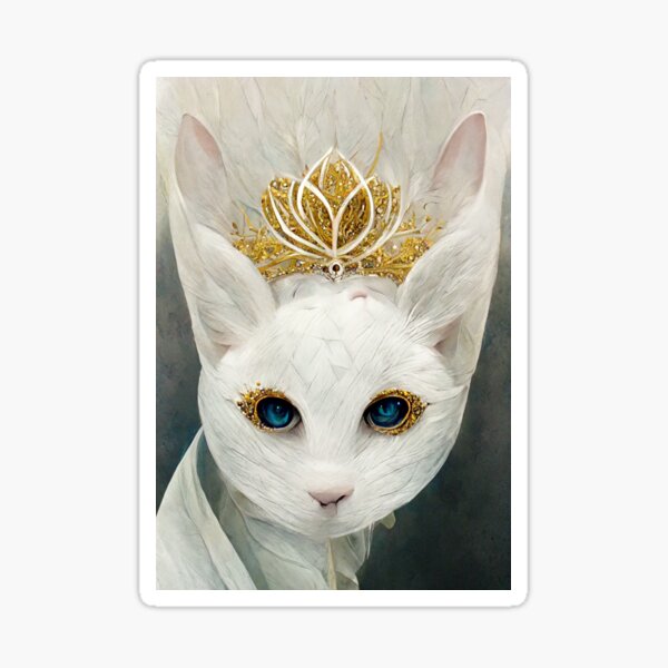 "Snow queen cat" Sticker for Sale by GorinART | Redbubble