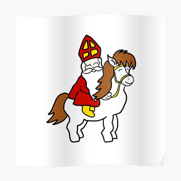 "Sint op paardje " Poster for Sale by Krissys-Art | Redbubble