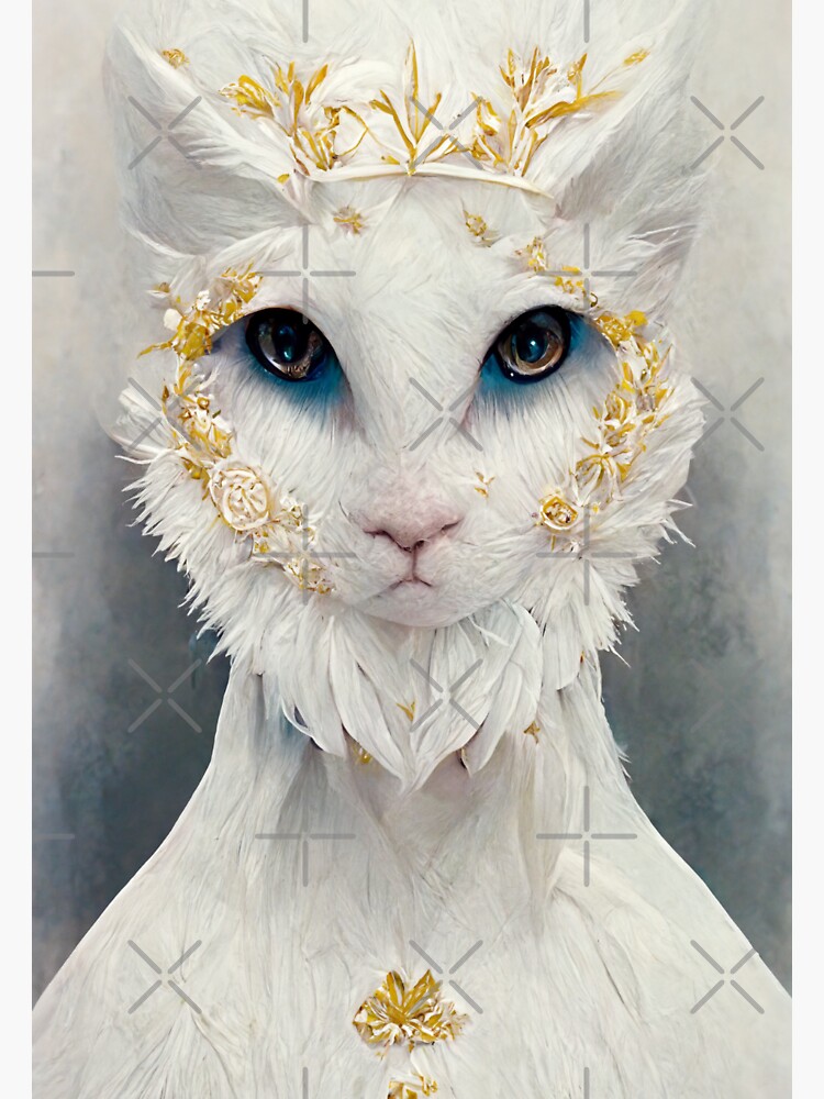 "Snow queen cat" Sticker for Sale by GorinART | Redbubble