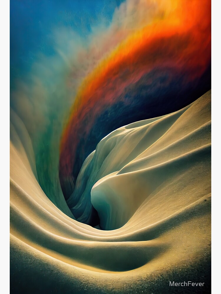 "Curve Cavern - Surreal Sand Rock and Rainbow" Sticker for Sale by ...
