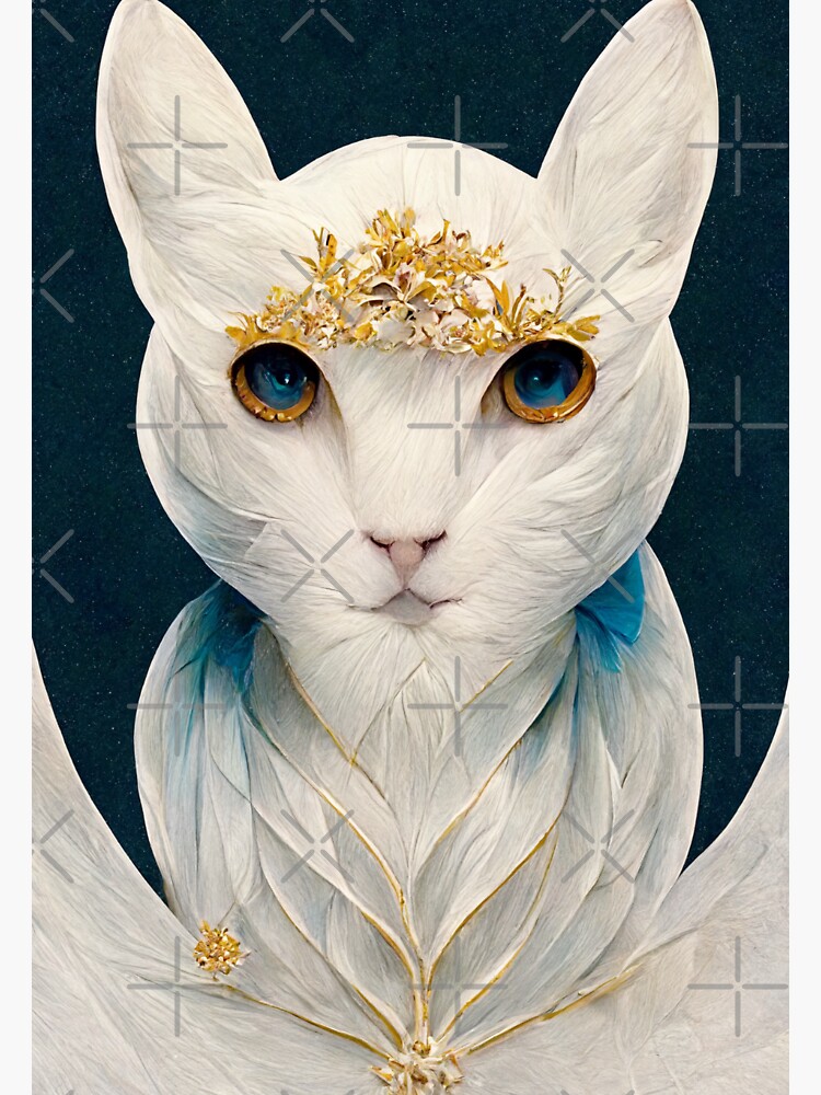 "Snow queen cat" Sticker for Sale by GorinART | Redbubble