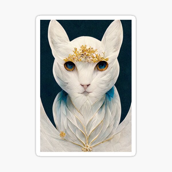 "Snow queen cat" Sticker for Sale by GorinART | Redbubble