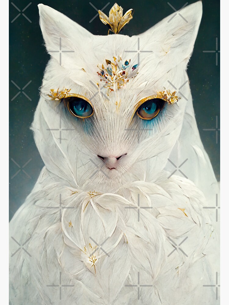 "Snow queen cat" Sticker for Sale by GorinART | Redbubble
