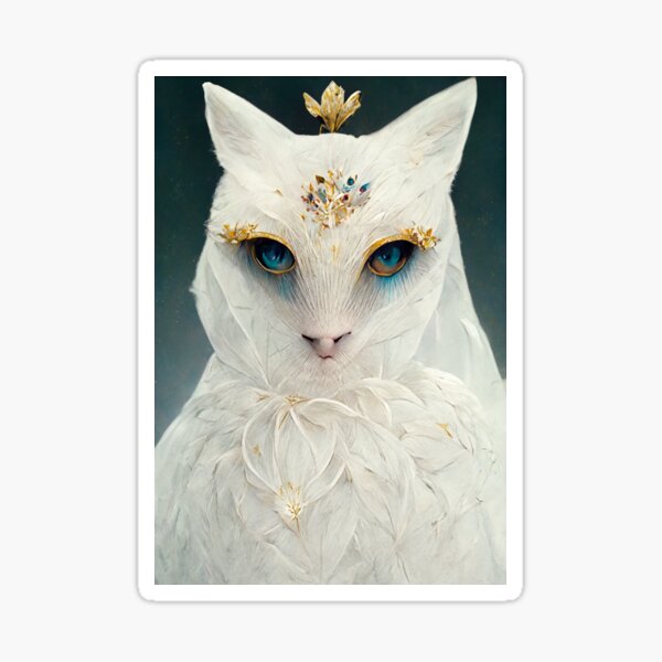 "Snow queen cat" Sticker for Sale by GorinART | Redbubble
