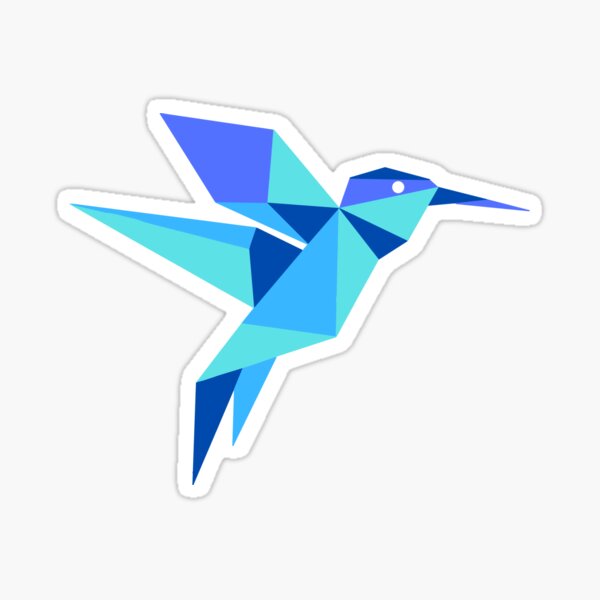"Origami animal blue bird colibri" Sticker for Sale by SapientiaB ...