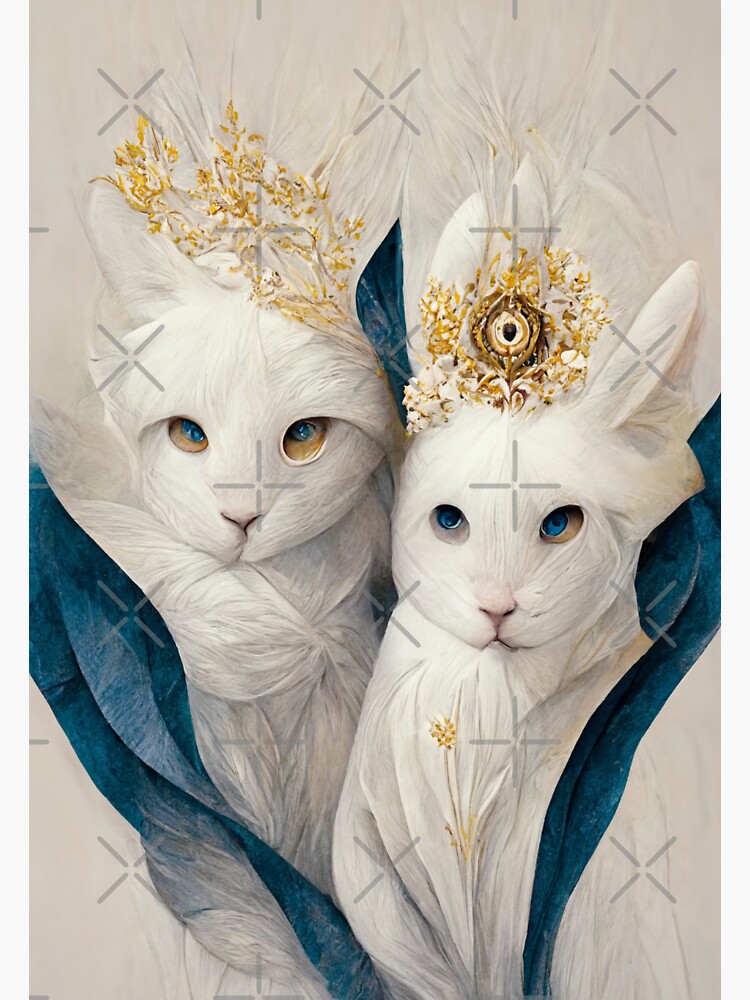 "Snow queen cats" Sticker for Sale by GorinART | Redbubble
