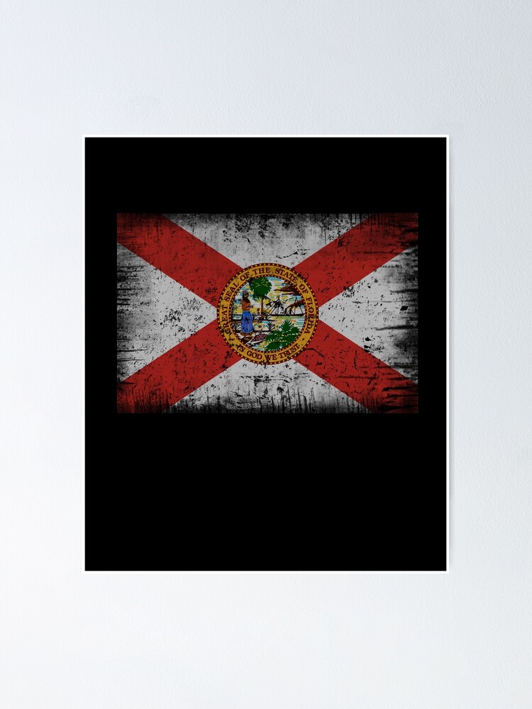 "Florida Flag. Distressed. Retro, Vintage" Poster for Sale by ...