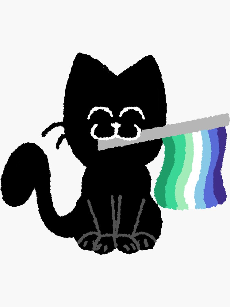 "Gay MLM pride cat" Sticker for Sale by SolarPunch330 | Redbubble