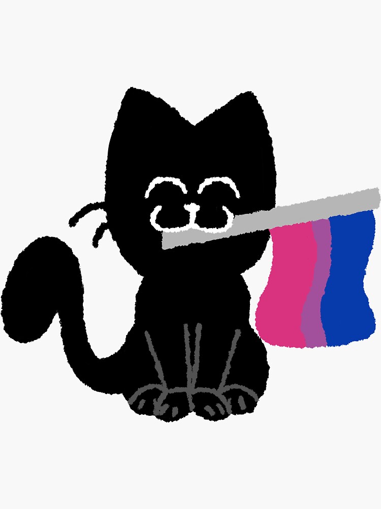 "Bisexual Pride Cat" Sticker for Sale by SolarPunch330 | Redbubble