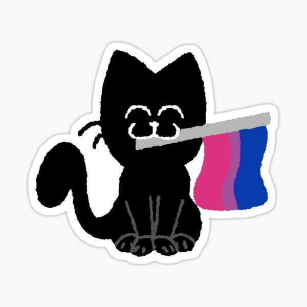 Bisexual Pride Cat Sticker For Sale By Solarpunch330 Redbubble