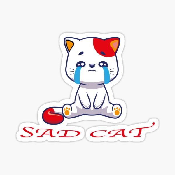 " Sad Cat in Grunge - Sad" Sticker for Sale by Mizoshop10 | Redbubble