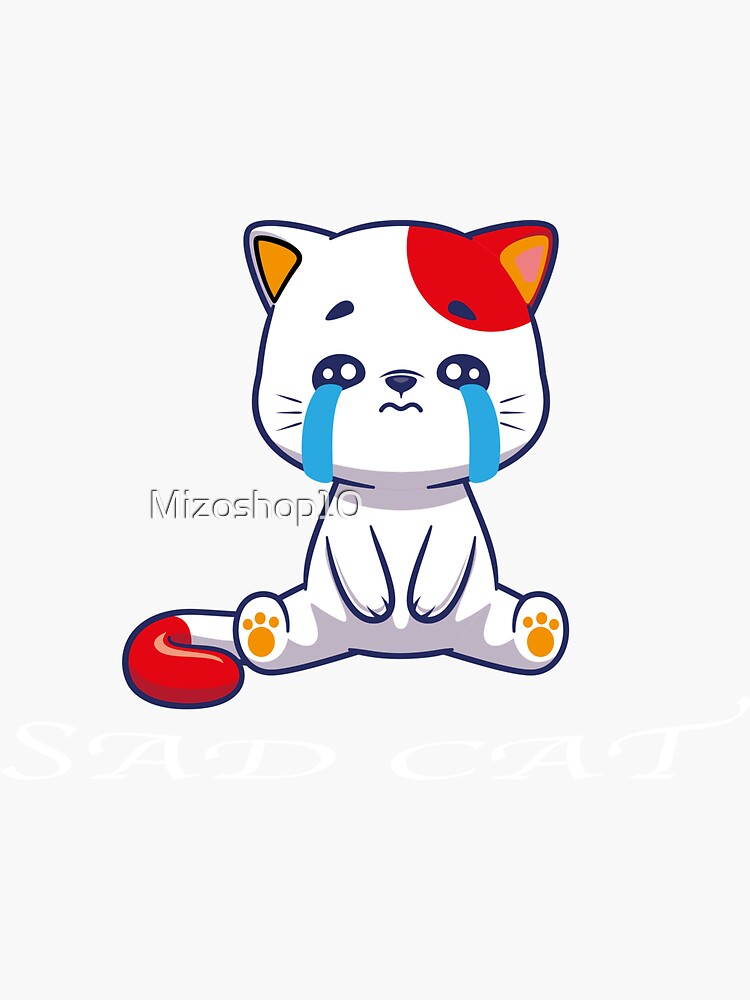 "Sad Cat in Grunge - Sad" Sticker for Sale by Mizoshop10 | Redbubble