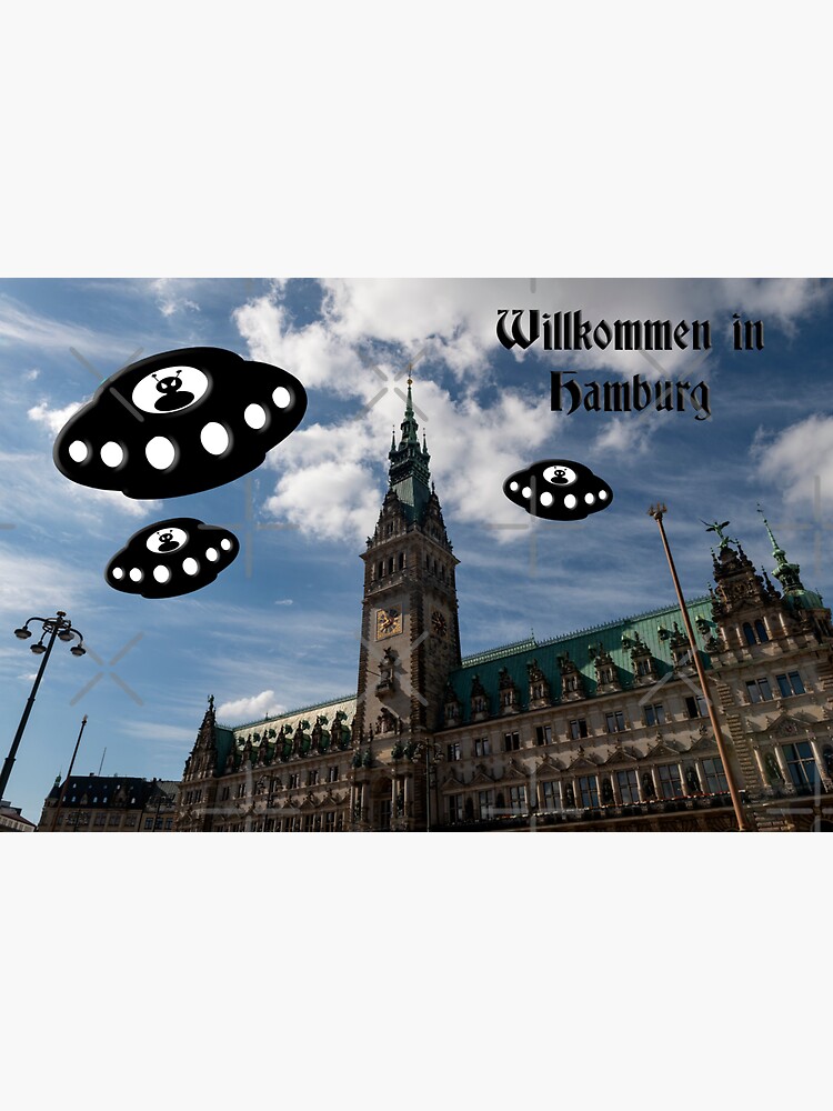 "Hamburg Germany Rathaus, Town Hall. Willkommen in Hamburg. Welcome to Hamburg." Sticker for ...