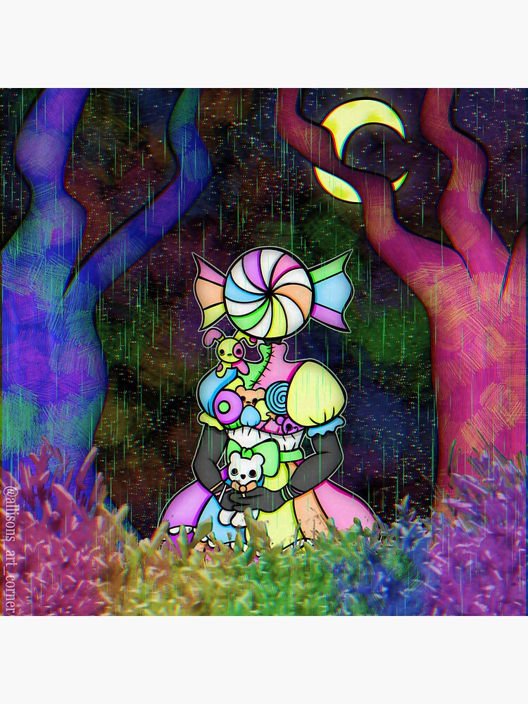 "It's Raining in Candy Land" Sticker for Sale by little-allison | Redbubble