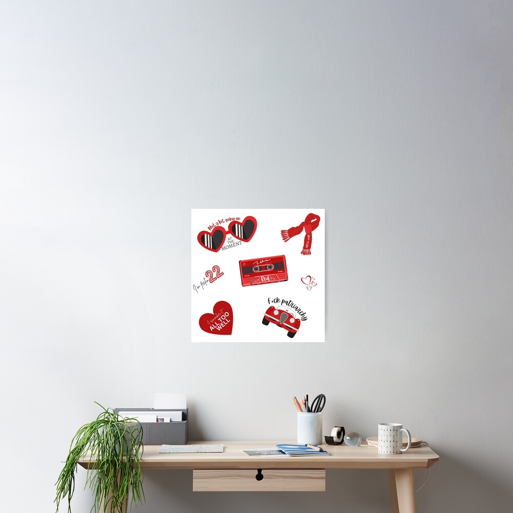 "RED- Taylor Swift album sticker pack" Poster for Sale by FunartsbyM ...
