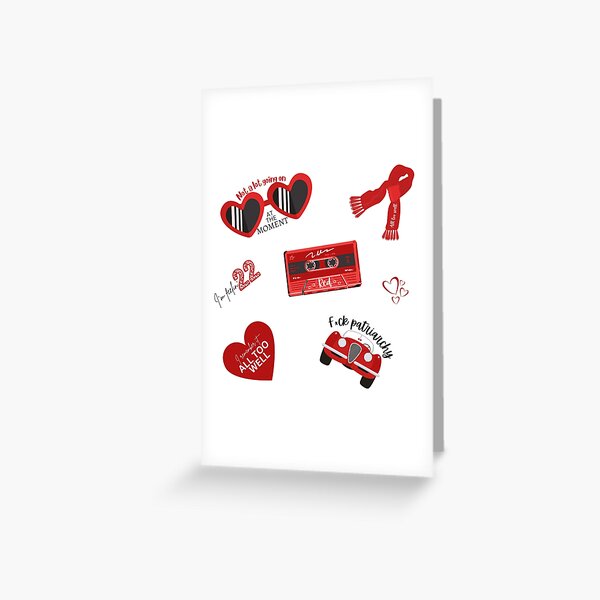 "RED- Taylor Swift album sticker pack" Greeting Card for Sale by mehak ...