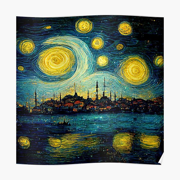 "starry Night istanbul" Poster for Sale by celsoverso | Redbubble