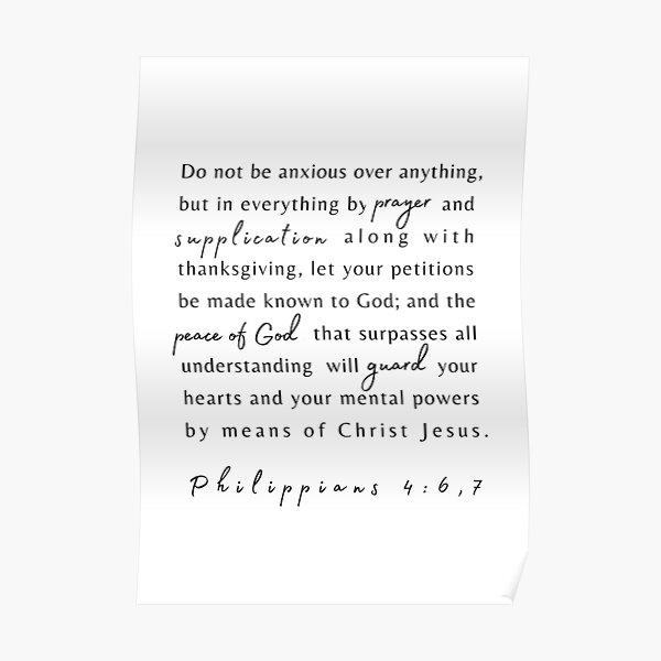 "Philippians 4:6,7 Do Not Be Anxious Over Anything | JW" Poster for ...