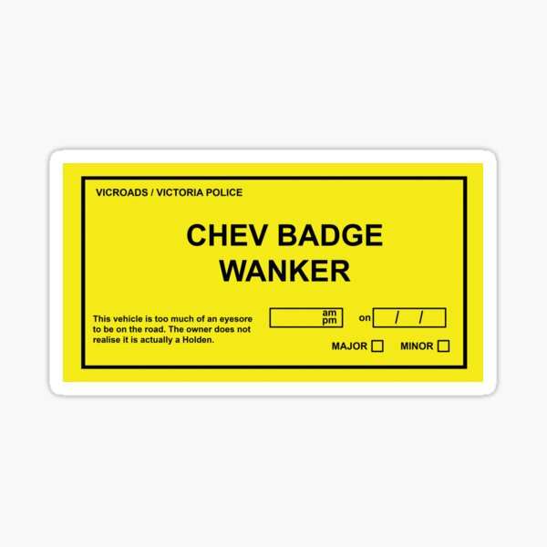 "Chev Badge on Holden - Defect Sticker" Sticker for Sale by ...