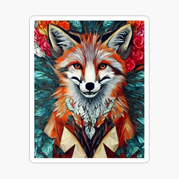 "Foxy Fox" Sticker for Sale by Kauila-AI | Redbubble