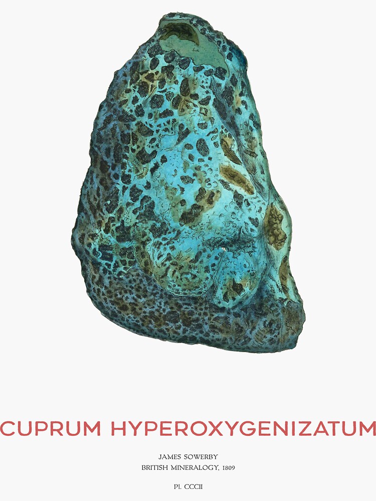 "Copper Ore or Cuprum Hyperoxygenizatum" Sticker for Sale by ...