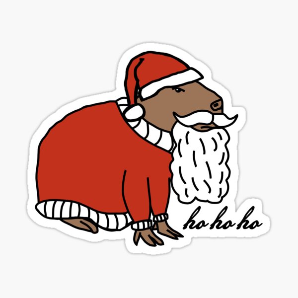 "Christmas Capybara Santa Claus says Ho Ho Ho" Sticker for Sale by ...