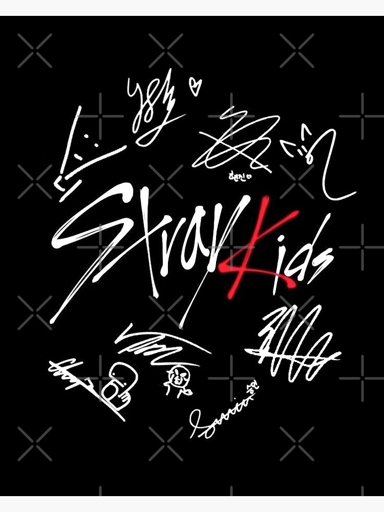 "Stray Kids signatures logo Blue SKZ kpop boy group bang chan lee know ...