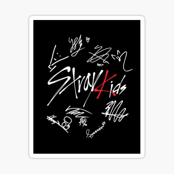 Pegatina «Stray Kids firma logo Azul SKZ kpop boy group bang chan lee ...
