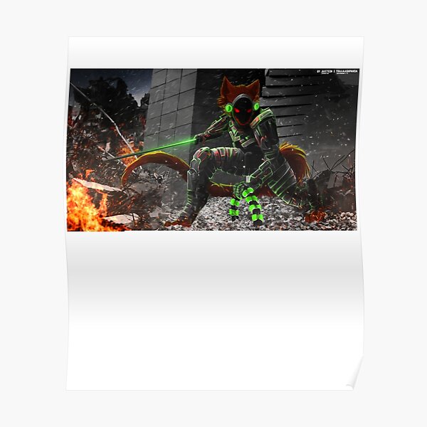 Azzy The Protogen Lone Protogen Poster Poster For Sale By Finncorwin Redbubble