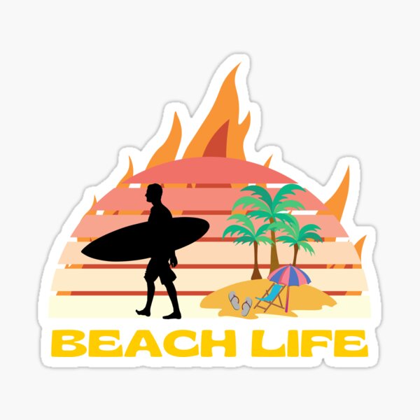 "Surfing and Beach life" Sticker for Sale by dsignstore911 | Redbubble