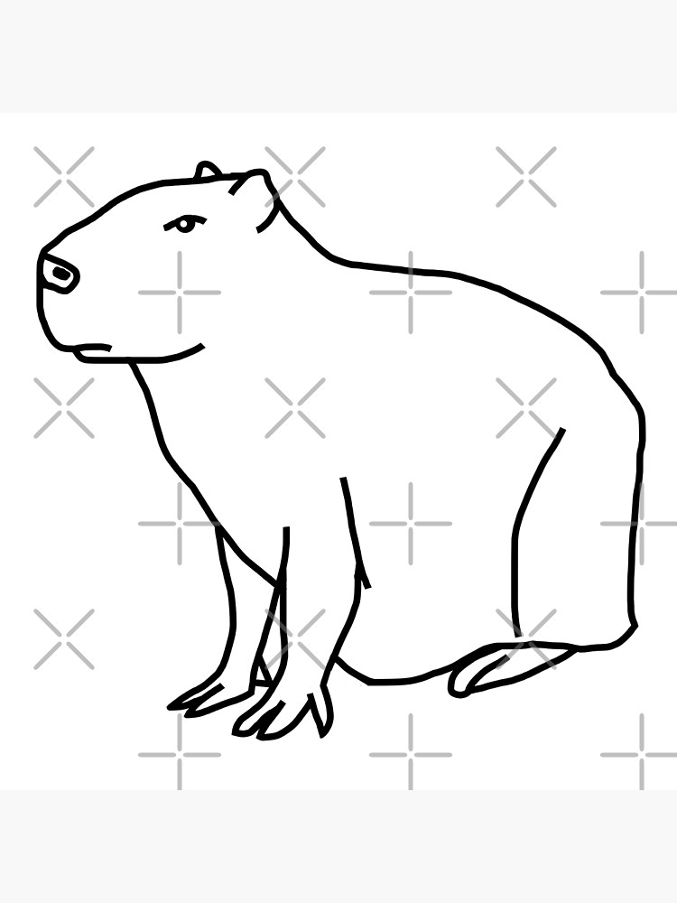"Capybara Minimal Line Drawing" Poster for Sale by ellenhenry | Redbubble