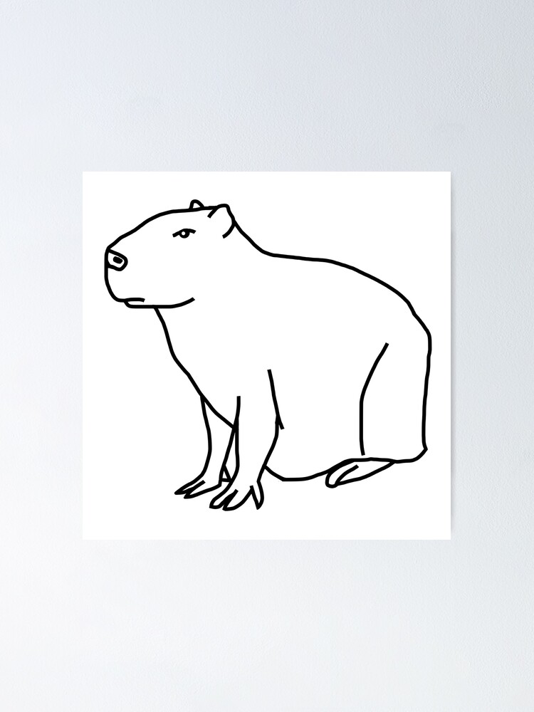 "Capybara Minimal Line Drawing" Poster for Sale by ellenhenry | Redbubble