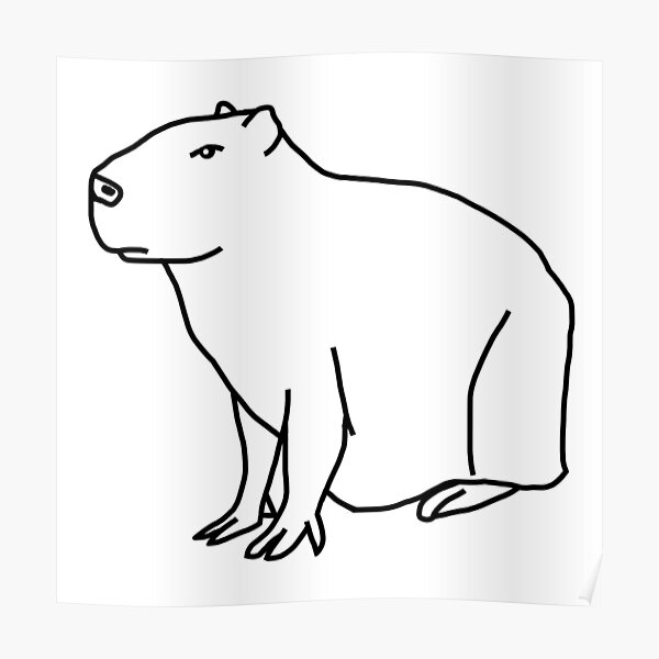 "Capybara Minimal Line Drawing" Poster for Sale by ellenhenry | Redbubble