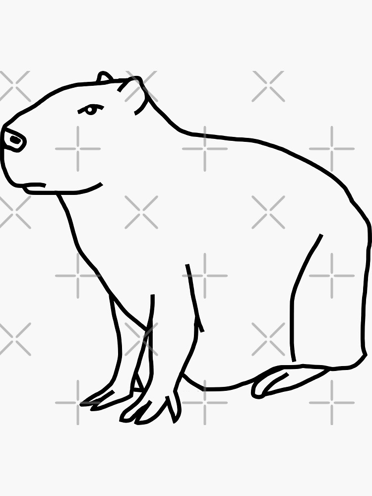 "Capybara Minimal Line Drawing" Sticker for Sale by ellenhenry | Redbubble