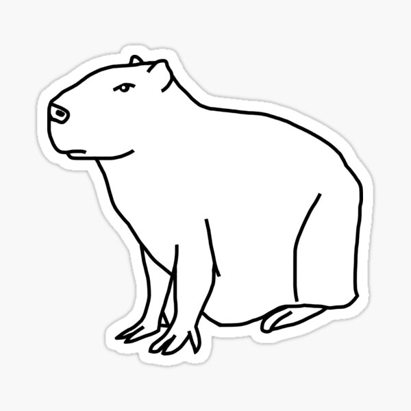 "Capybara Minimal Line Drawing" Sticker for Sale by ellenhenry | Redbubble