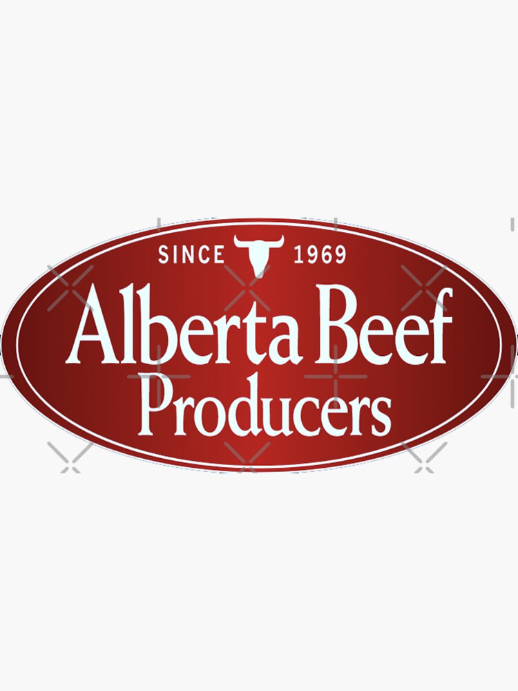 "Retro alberta beef logo " Sticker for Sale by KieraPatel | Redbubble