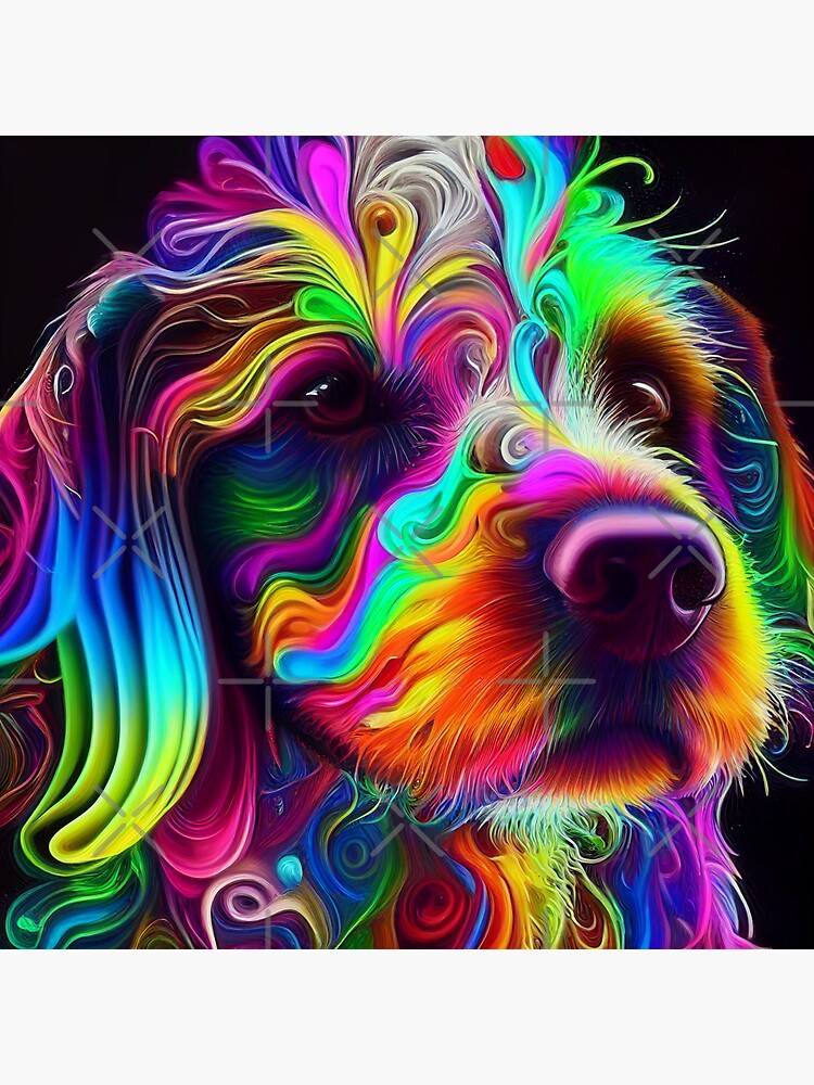 "Psychedelic art dog" Sticker for Sale by amazing-pixels | Redbubble