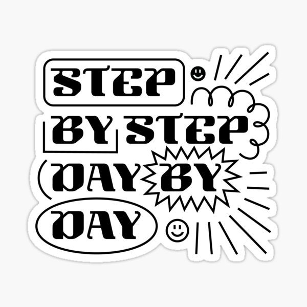 "step by step sticker" Sticker for Sale by ewaolszewska | Redbubble