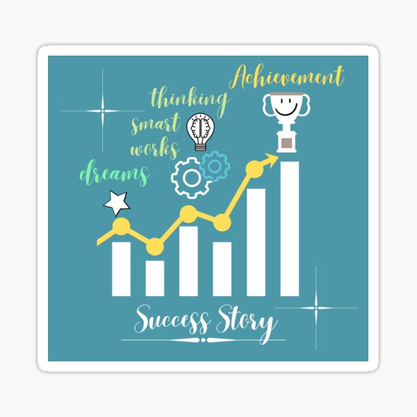 "Success Story" Sticker for Sale by Quill-Design | Redbubble