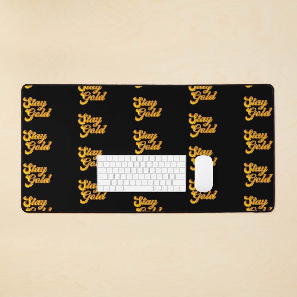 "Stay Gold Quote in Shiny Gold Bold Script Typography" Sticker for Sale ...