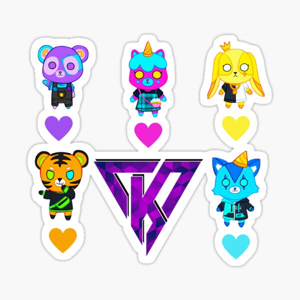 Pegatina «funneh y los niños krew,funneh y los dibujos animados krew ...