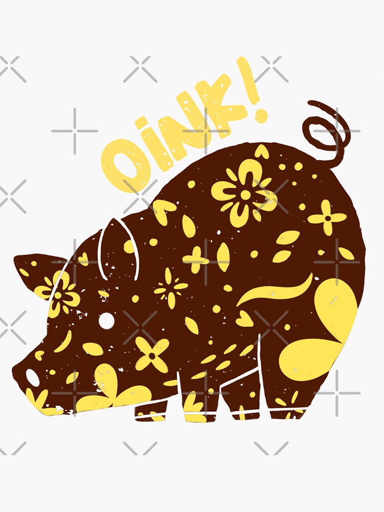 "Groovy Hippie Pig Lover" Sticker for Sale by THEBARNCATSFARM | Redbubble