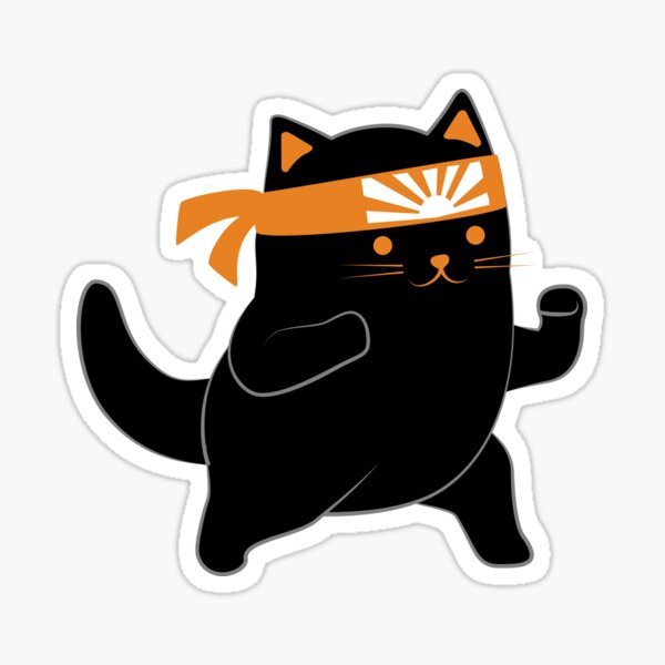 "Black Cat Awareness - Ninja Cat" Sticker for Sale by KingdomPen ...