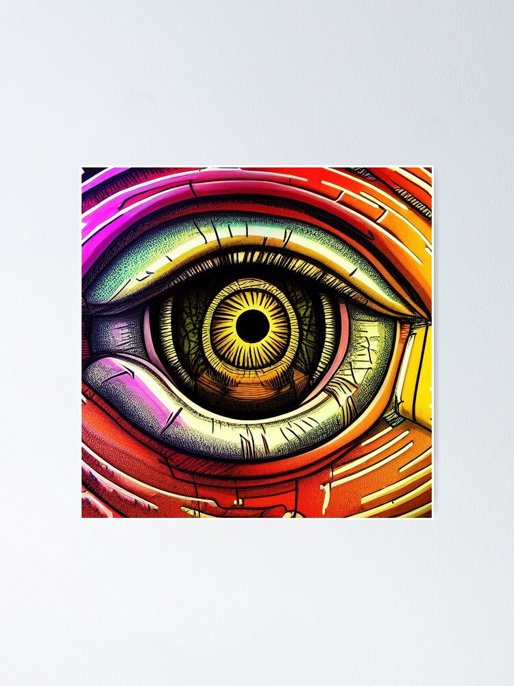 "Mechanic Eye - Highly Detailed Eye Drawing Illustration" Poster for ...
