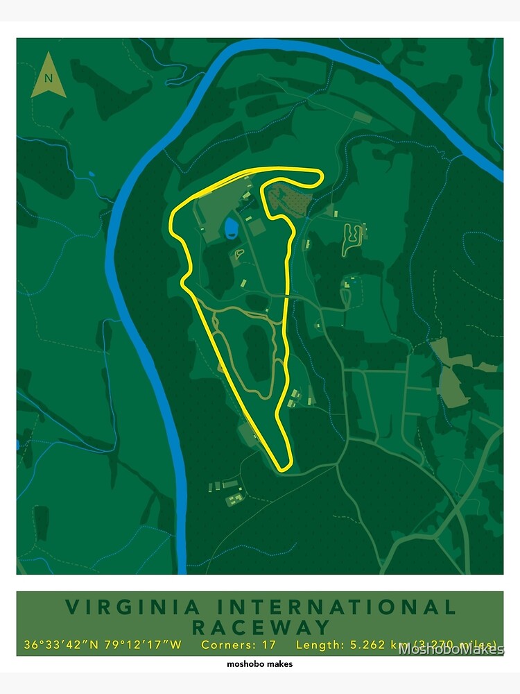 "Virginia International Raceway | Track Map for Poster Wall Art | Indy ...