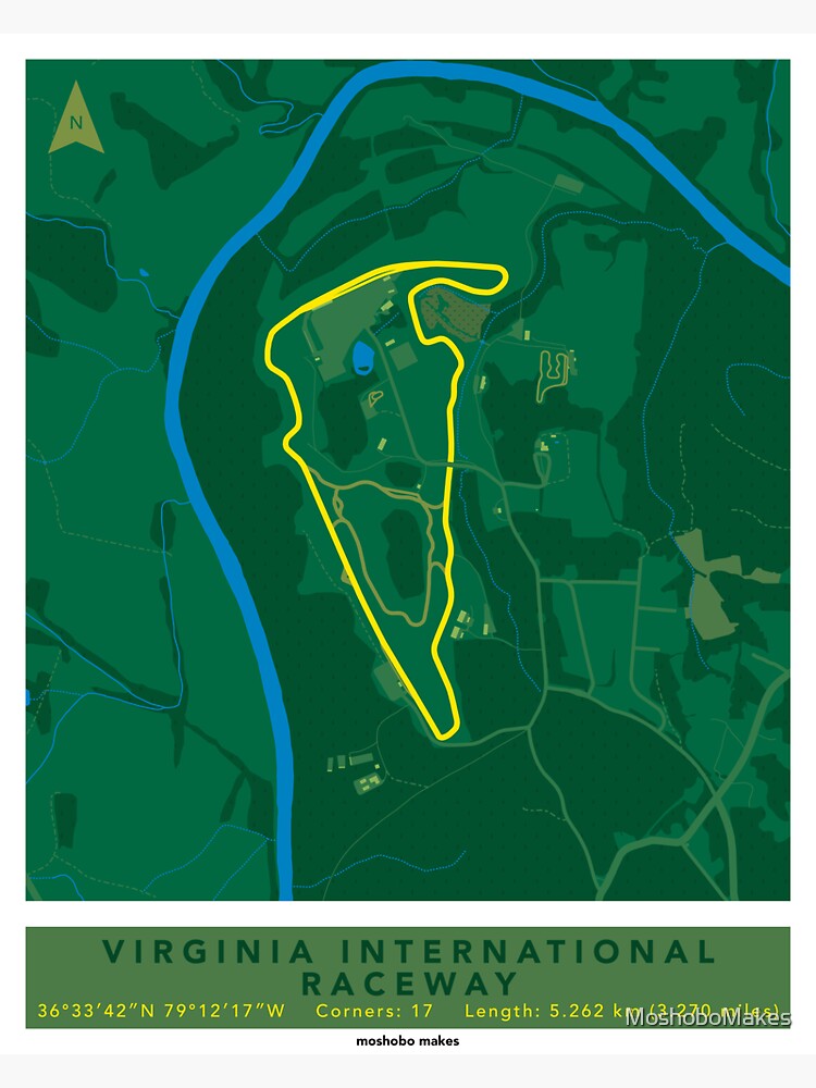 "Virginia International Raceway | Track Map for Poster Wall Art | Indy ...