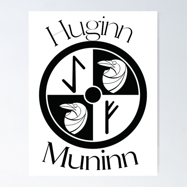 "Huginn and Muninn Shield" Poster by GrafDot | Redbubble