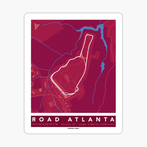 "Road Atlanta | Track Map for Poster Wall Art | Indy Car, IMSA 1 Poster ...